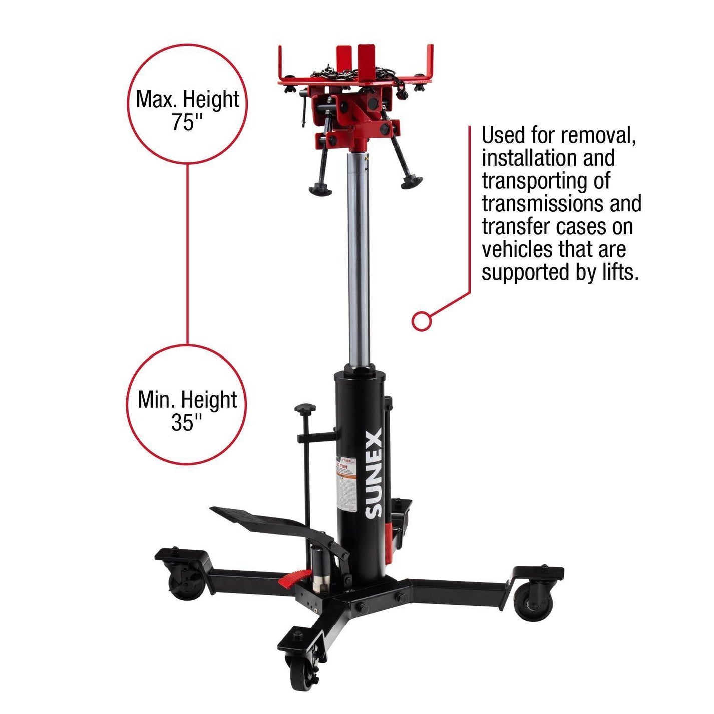 1000-Pound Telescopic Transmission Jack – SUNEX Tools