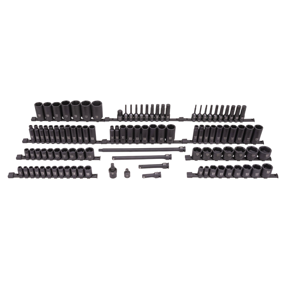 1/2" Drive SAE & Metric 6 Point Standard & Deep & Hex Bit 102-Piece ...