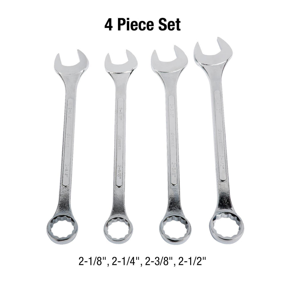 4pc Raised Panel Super Jumbo SAE Combination Wrench Set – SUNEX Tools
