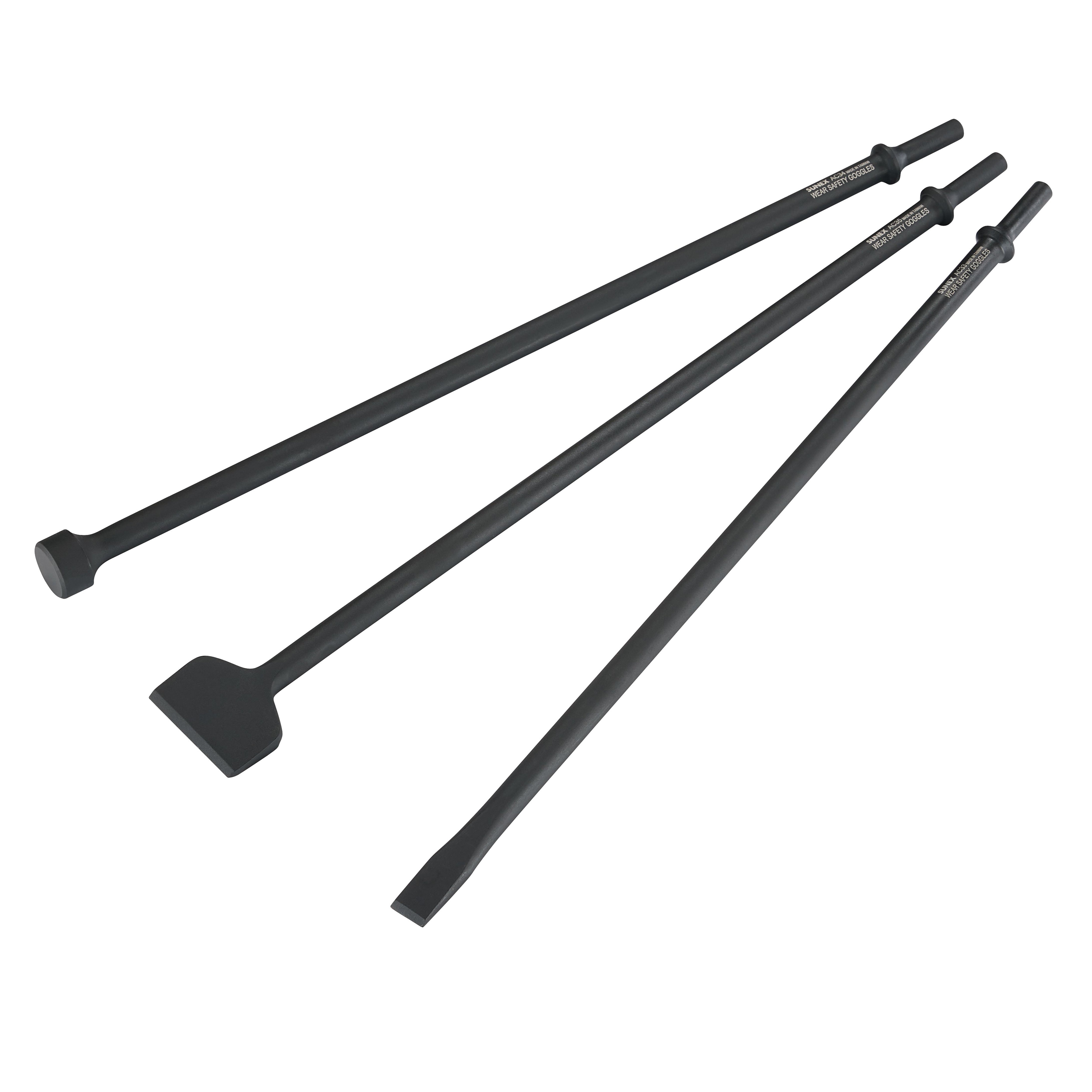 Air Hammer Chisel 18” Long-Reach 3 Piece Set in Portable Tool Roll ...