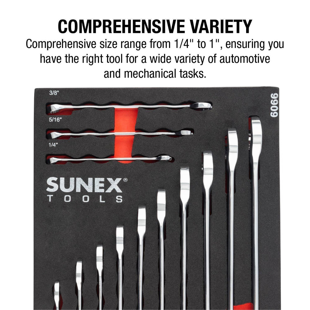 SUNEX TOOLS 13 Pc. V-Groove SAE Wrench Set in EVA Foam 1/4"-1" – SUNEX ...