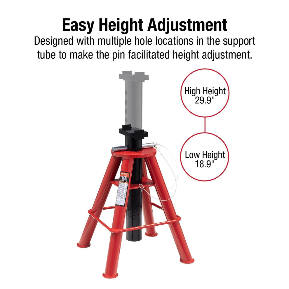 10 Ton Medium Height Pin Type Jack Stands (Pair) – SUNEX Tools