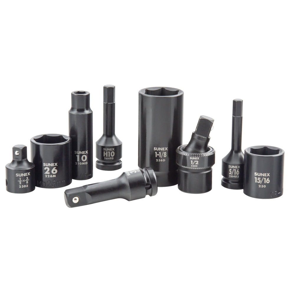 1/2" Drive SAE & Metric 6 Point Standard & Deep & Hex Bit 102-Piece ...